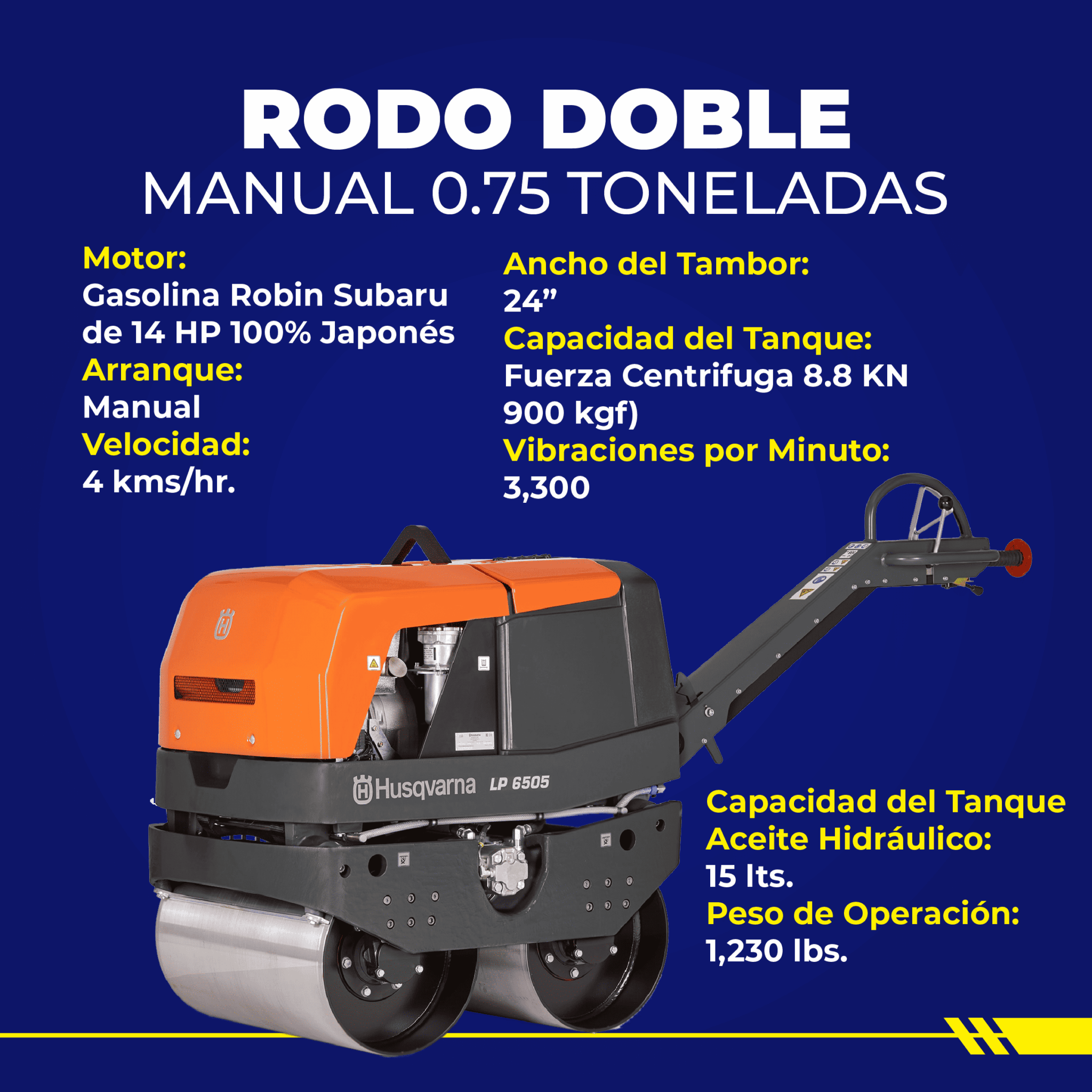 Rodo Doble Manual 0.75 ton – Reinar S.A – Equipos de Construcción y Sandblasting